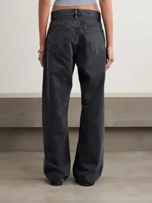 FRAME The Loose Low-rise Wide-leg Jeans - Black