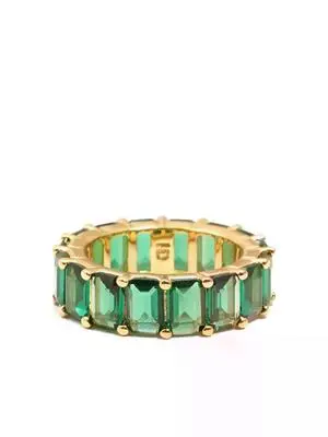 IZABEL DISPLAY Emerald-cut Cubic Zirconia Eternity Ring - Gold