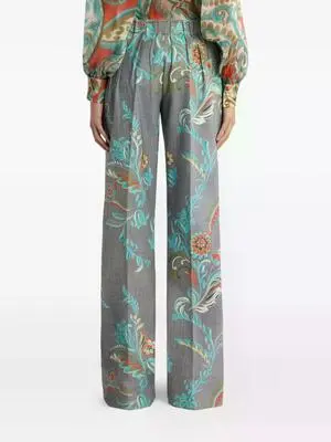 Etro Floral-print Pleated Trousers