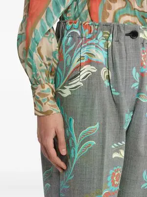 Etro Floral-print Pleated Trousers