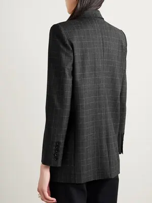 NILI LOTAN Diane Checked Wool-blend Blazer