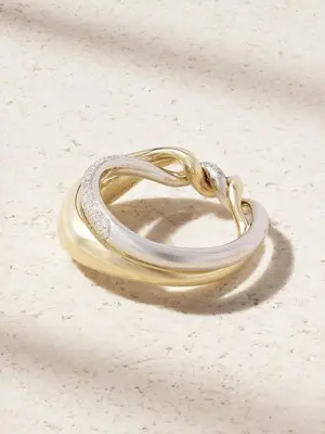Yvonne Léon 9-karat Yellow And White Diamond Ring - Gold