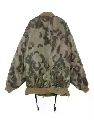 YOSHIOKUBO Feather-print Bomber Jacket - Green