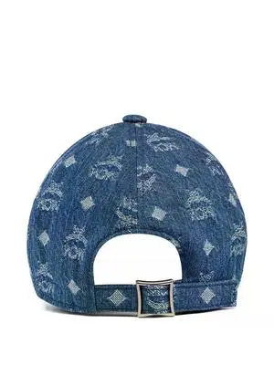 Mcm Monogram Denim Jacquard Cap