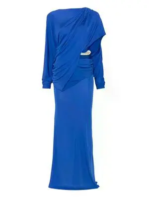 Christopher Esber Encased Nature Draped One-shoulder Dress
