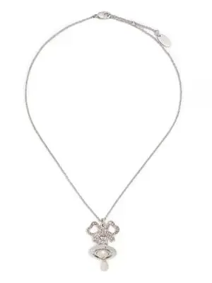 VIVIENNE WESTWOOD Crystal-embellished Pendant Necklace - Silver