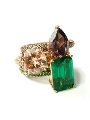 IZABEL DISPLAY Mega Rectangle Ring - Green
