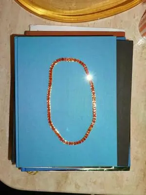 IZABEL DISPLAY Tennis Square Necklace - Orange