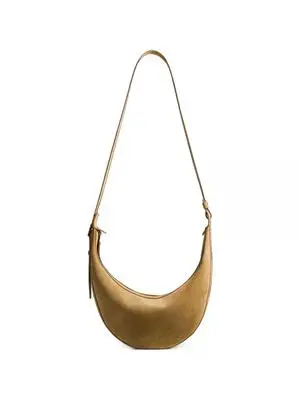 Khaite Augustina Crescent Zip-top Shoulder Bag - Neutrals