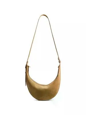 Khaite Augustina Crescent Zip-top Shoulder Bag - Neutrals