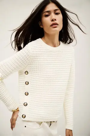 Ba&sh Gael Long-sleeve Sweater - White