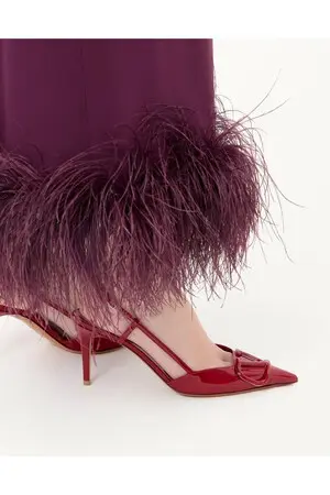 Valentino Garavani Vlogo Signature Patent Leather Slingback Pump 80mm - Red