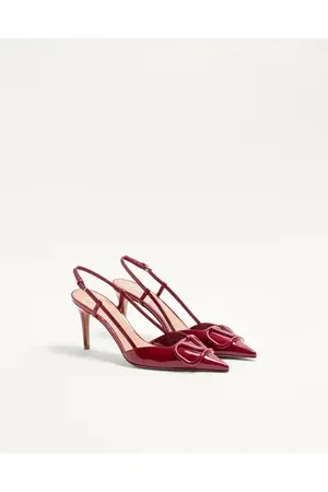 Valentino Garavani Vlogo Signature Patent Leather Slingback Pump 80mm - Red