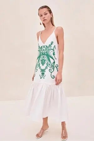 Casual Embroidered Midi Dresses