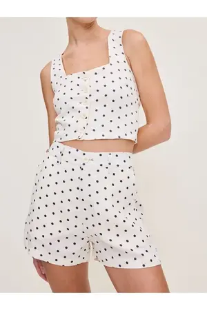 DL1961 Lizzie Polka Dot Cropped Top
