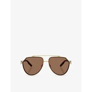 Dolce & Gabbana Dg2315 Pilot-frame Sunglasses - Gold