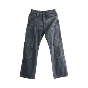 Rick Owens Denim Double Cargo Jeans - Grey