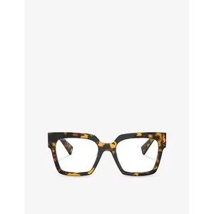 Miu Miu Square-frame Acetate Optical Glasses - Brown
