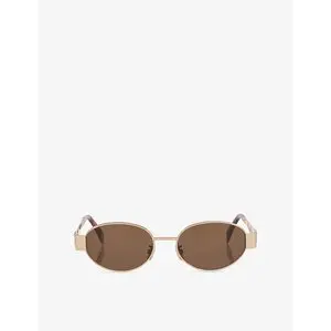 Celine Oval-frame Metal Sunglasses - Gold