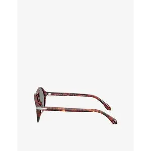 Giorgio Armani Round-frame Acetate Sunglasses - Brown