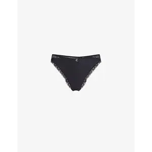 Chantelle Romance Lace-panel Thong - Black