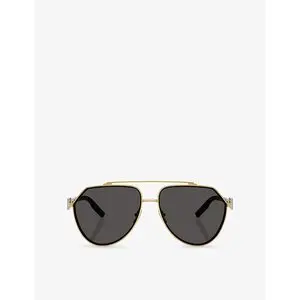 Dolce & Gabbana Dg2315 Pilot-frame Sunglasses - Gold