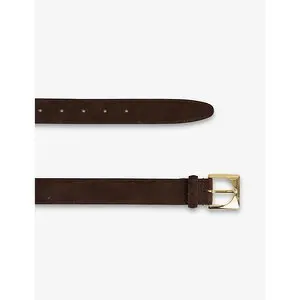 REISS Belinda Suede Belt - Chocolate
