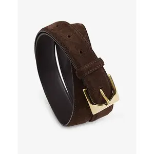 REISS Belinda Suede Belt - Chocolate