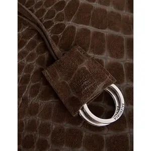 Balenciaga Rodeo Medium Croc Suede Top-handle Bag