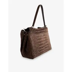 Balenciaga Rodeo Medium Croc Suede Top-handle Bag