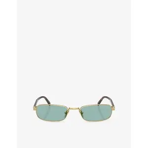 Prada Rectangle-frame Metal Sunglasses - Gold
