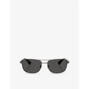 Burberry Rectangle-frame Metal Sunglasses - Grey