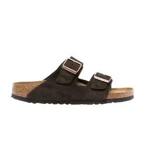 BIRKENSTOCK Arizona Soft Footbed Suede Slides - Brown