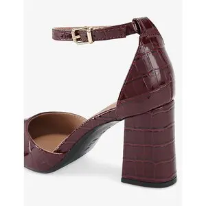 Carvela Crocodile-embossed Faux-leather Courts - Red