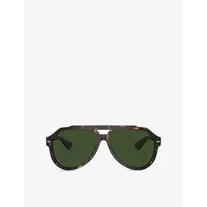 Dolce & Gabbana Dg4452 Aviator-frame Sunglasses - Brown