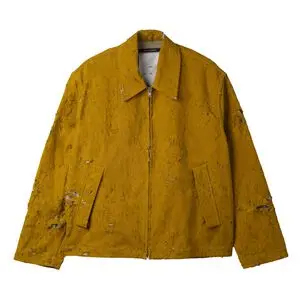 SONG FOR THE MUTE Destroyed Pleated Zip-up Jacket