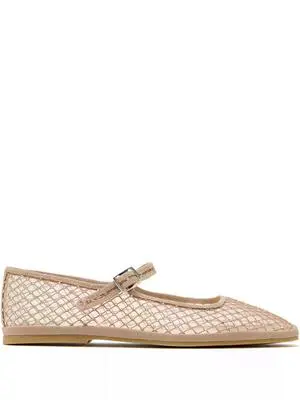 CAPULETTE Crystal-embellished Mesh Ballet Flats