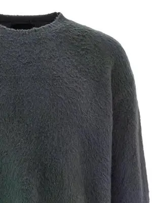 ROBERTO COLLINA Shearling-effect Crew-neck Sweater - Grey