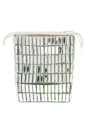 SELF-PORTRAIT Crystal-embellished Drawstring Tote
