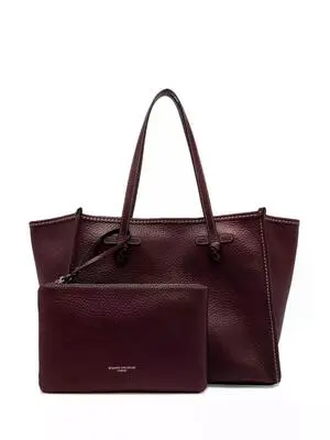 GIANNI CHIARINI Knotted-detail Leather Tote Bag - Red