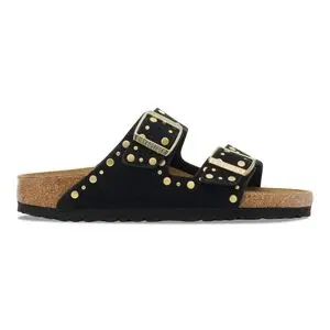 BIRKENSTOCK Arizona Rivet Suede Leather Sandals - Black