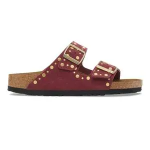 BIRKENSTOCK Arizona Rivet Suede Leather Sandals - Zinfandel