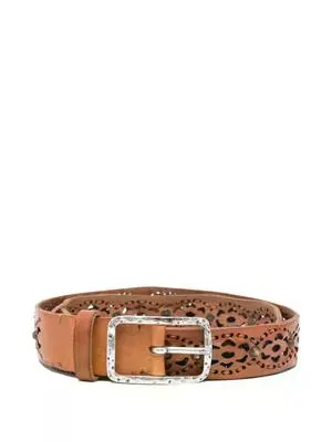 REPTILE'S HOUSE Leather Cut-out Belt - Brown