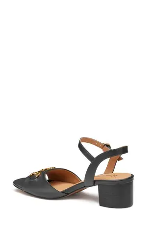 JOHNSTON & MURPHY COLLECTION Edith Ankle Strap Sandals - Black Glove Leather