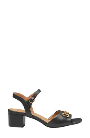 JOHNSTON & MURPHY COLLECTION Edith Ankle Strap Sandals - Black Glove Leather