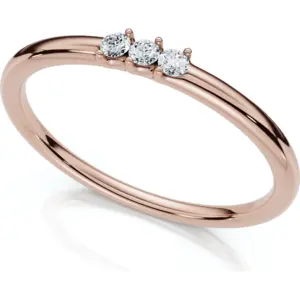 BLISS DIAMOND 14k Gold Lab Grown Diamond 3-stone Ring - 14k Rose Gold
