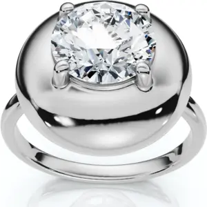 BLISS DIAMOND 1 Carat Lab Grown Diamond Bezel Solitaire Ring 14k White Gold