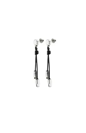 UNODE50 Leather Beaded Drop Earrings