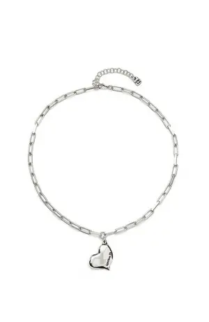 UNODE50 Medium Heart Link Necklace - Silver