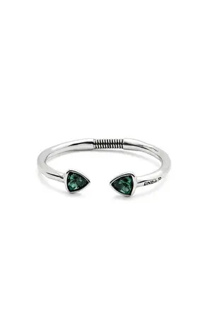 UNODE50 Green Crystal Cuff - Silver